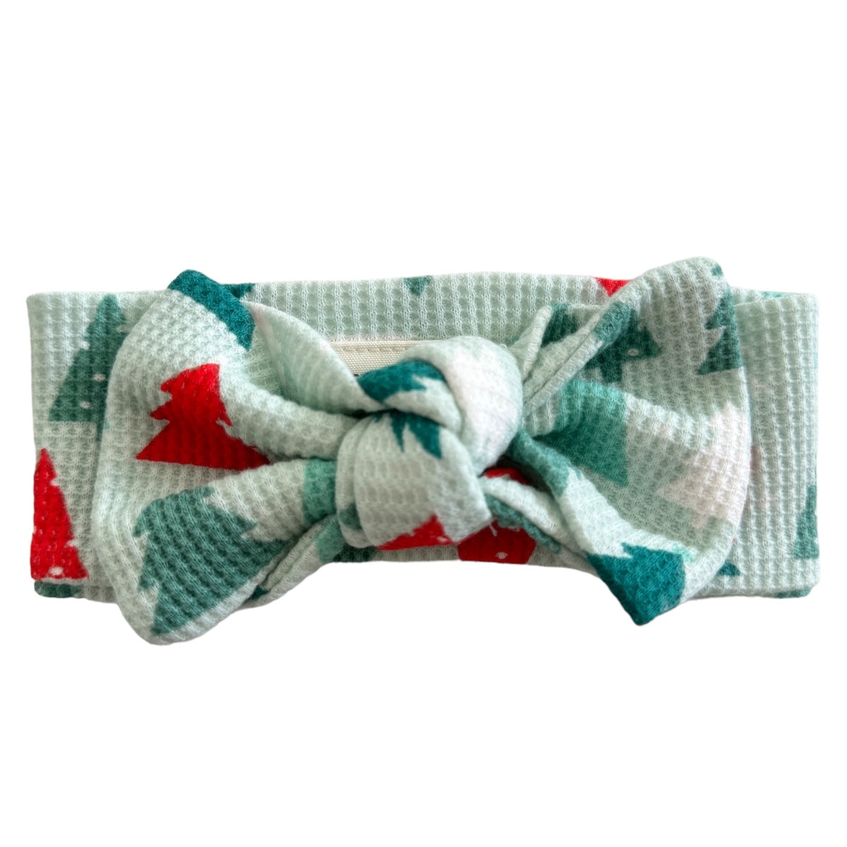 Organic Waffle Knot Bow, Festive Firs – SpearmintLOVE