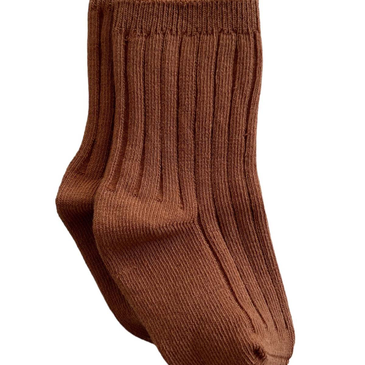 Basic Ribbed Socks, Cinnamon – SpearmintLOVE