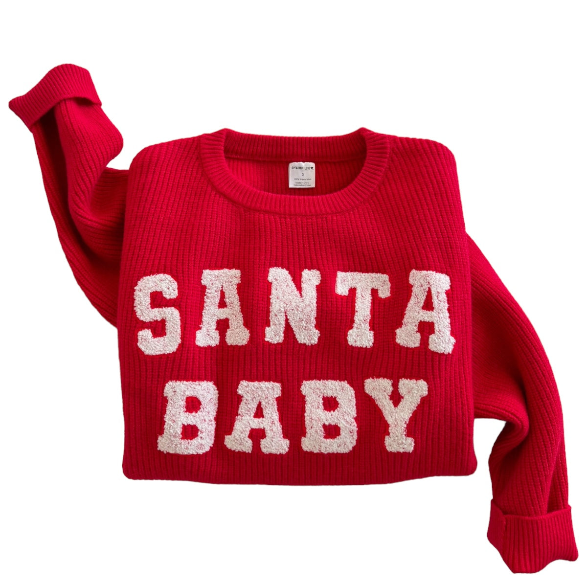 Women's Knit Sweater, Santa Baby – SpearmintLOVE