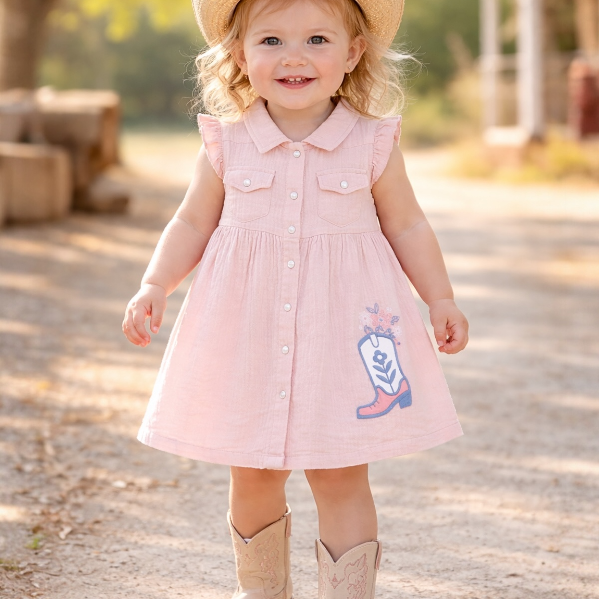 Western Pearl Snap Dress & Bloomer, Yee Haw Cowgirl – SpearmintLOVE