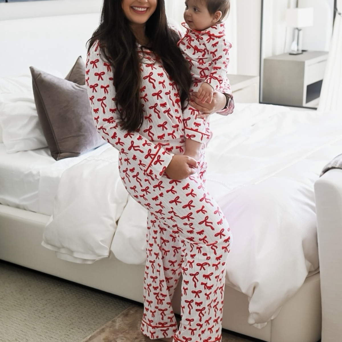 Red Bows / Organic Pointelle Women's Lounge Set – SpearmintLOVE