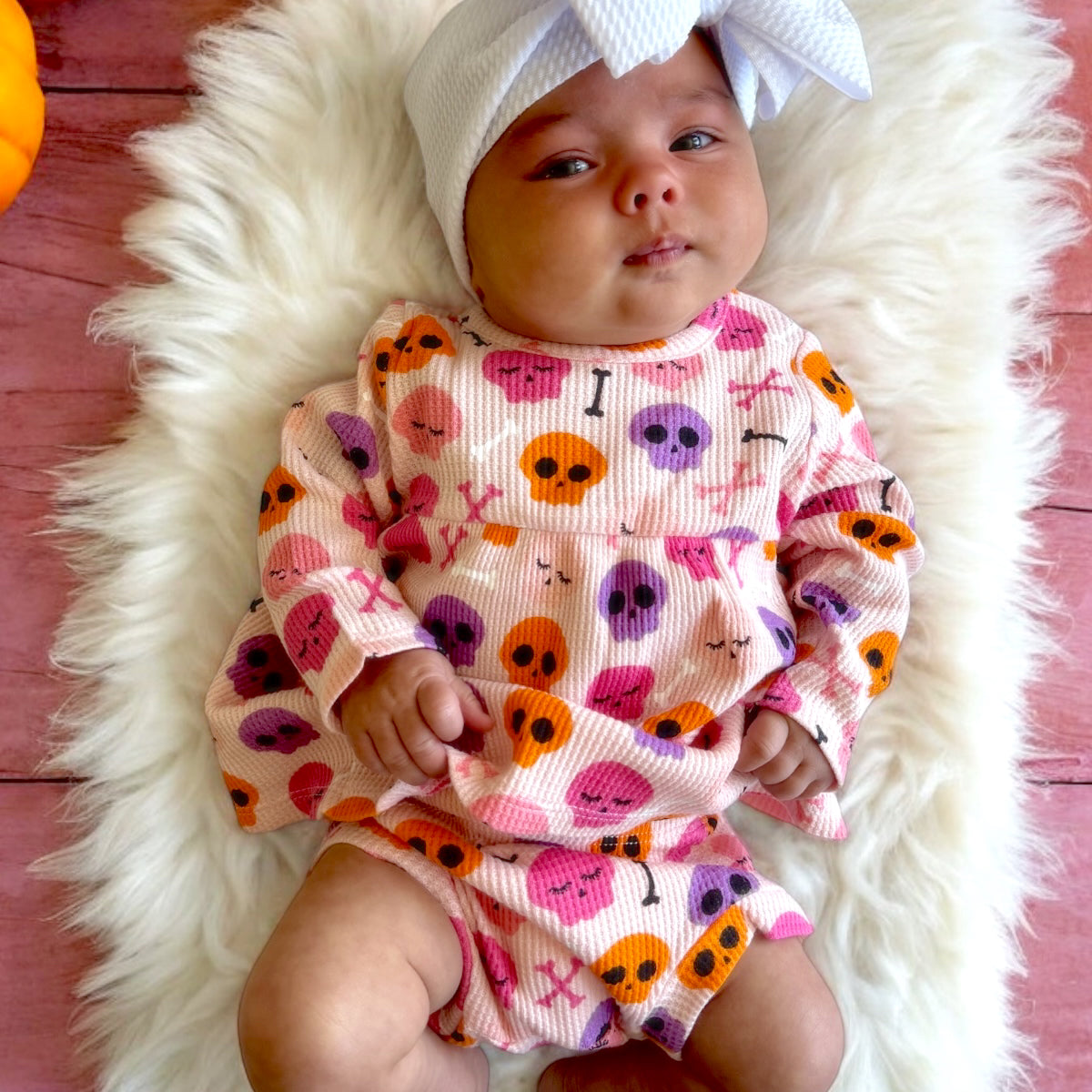 Organic Waffle Simple Dress & Bloomer, Candy Skulls Pink – SpearmintLOVE