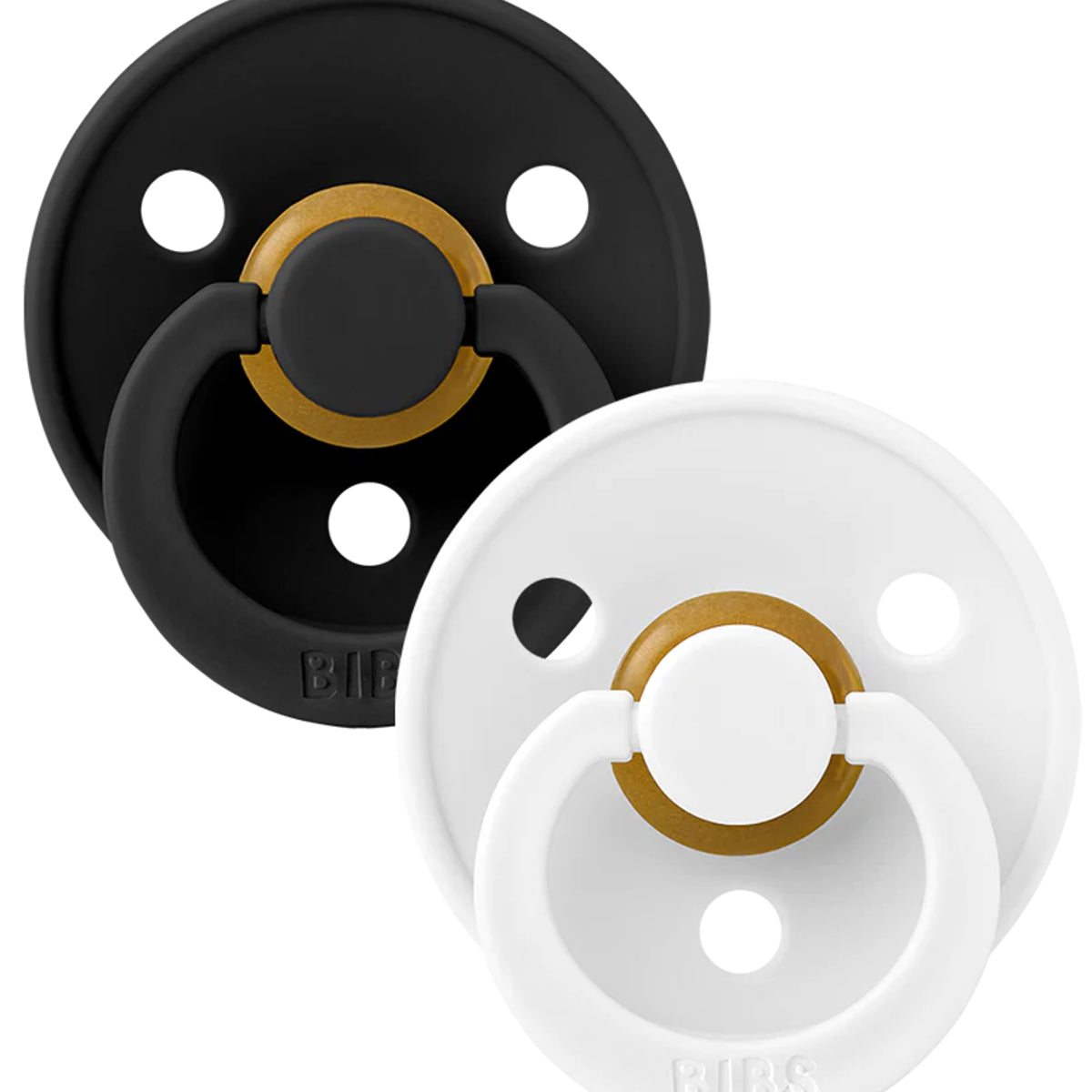 Colour Round Natural Rubber Latex Pacifier 2 Pack, Black/White ...