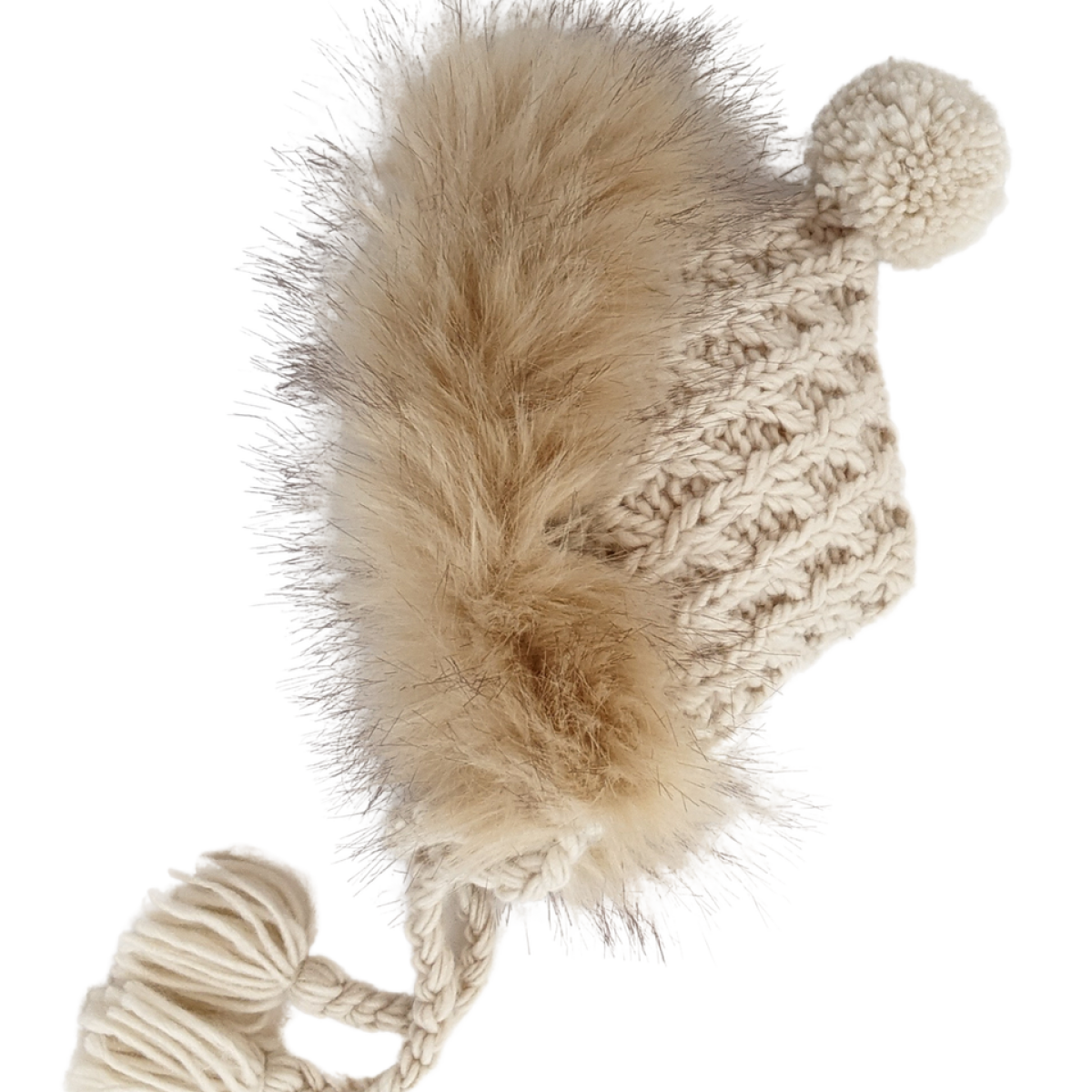 Fur Trimmed Bonnet, Natural – SpearmintLOVE