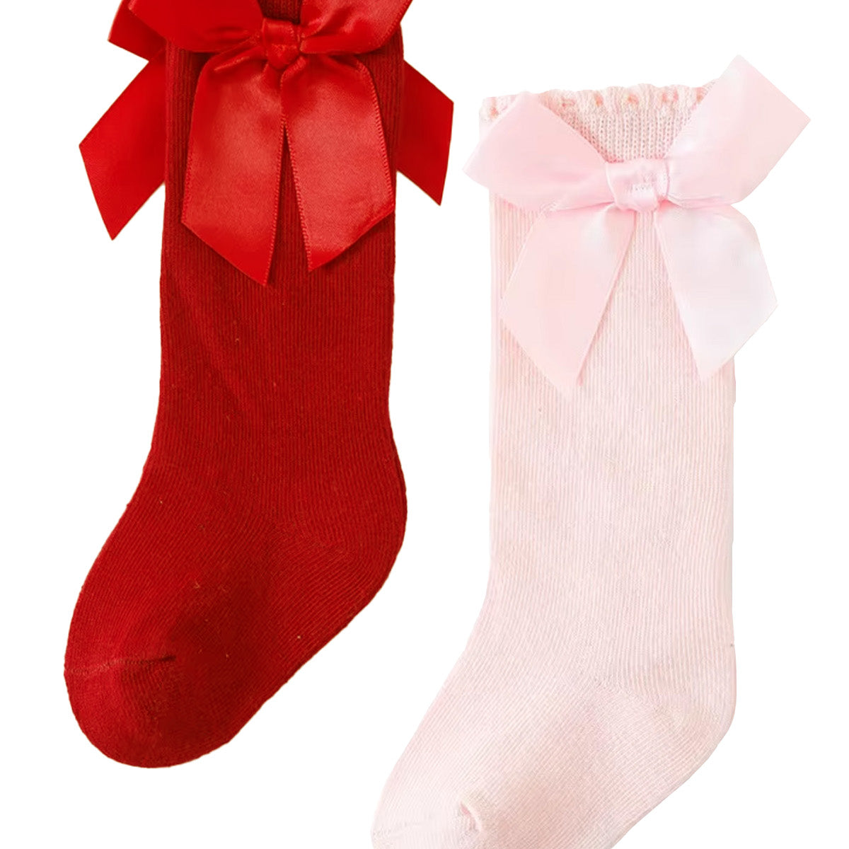 2-Pack Bow Socks, Red & Pink – SpearmintLOVE